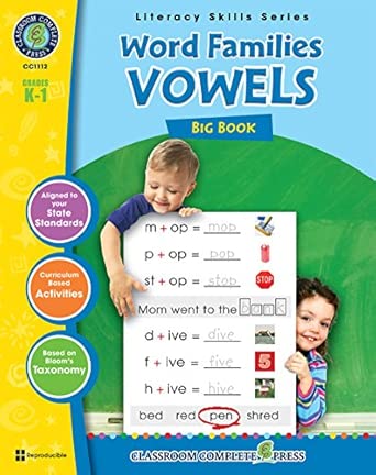 Amazon.com: Word Families - Vowels Big Book Gr. PK-2 - Classroom ...