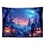 Amazon.com: LB Spooky Halloween Tapestry Horror Pumpkin Haunted House ...