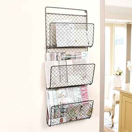 Dibor Three Compartment Wall Mounted Storage Rack Basket : Amazon.co.uk ...