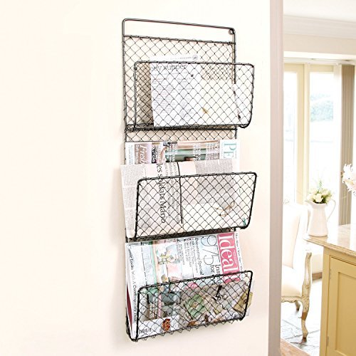Dibor Three Compartment Wall Mounted Storage Rack Basket : Amazon.co.uk ...