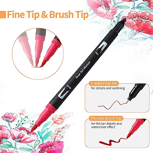 Snapklik.com : Art Markers Brush Pen, 32 Colored Pens Fine Point ...