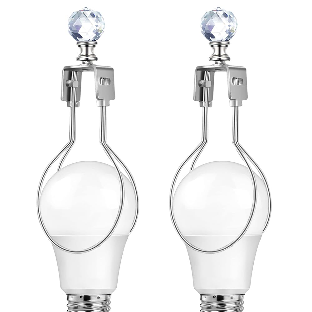 Asjeumt 2Pcs Lamp Shade Light Bulb Clip Adapter Kit, Nickel Lampshade ...