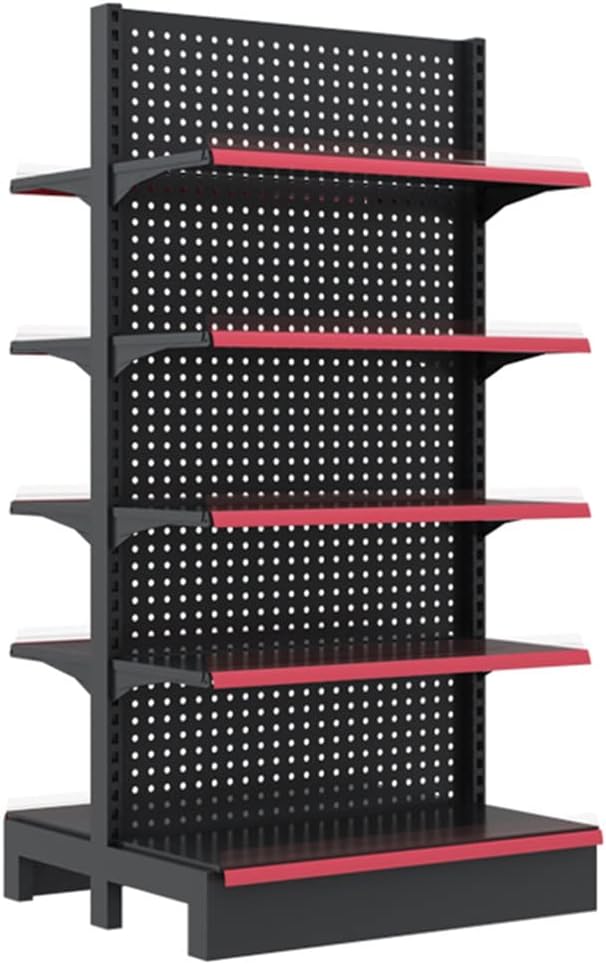 Supermarket Shelf Double Sided Storage Shelves, 4-5 Tier Metal Shelving ...