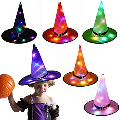 Amazon.com: MZD8391 Halloween Decorations Lighted Witch Hats, 8Pcs ...