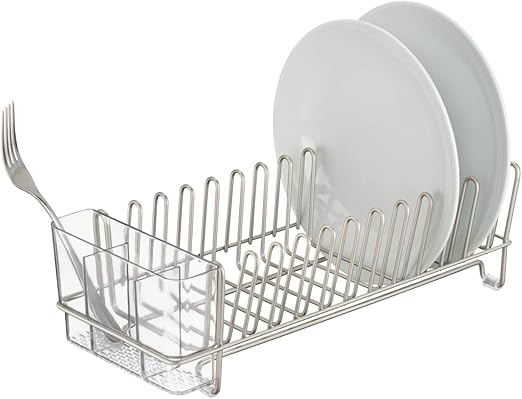 Amazon.com - iDesign Metal Dish Drying Rack with Silverware Drainer ...