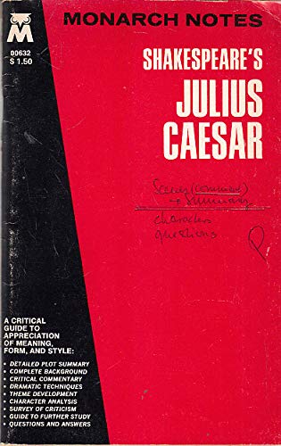 Buy Shakespeare's "Julius Caesar" (Monarch notes & study guides) Book ...