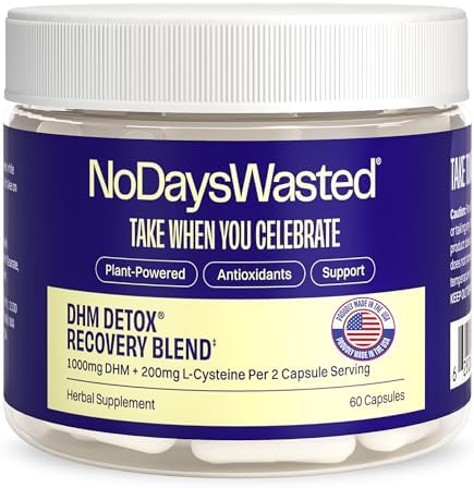Amazon.com: No Days Wasted DHM Detox, 60 Capsules (30 Servings) - Jar ...
