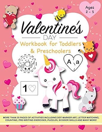Valentine's Day Workbook for Toddlers and Preschoolers: Activities ...