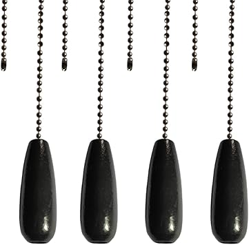 Amazon.com: QLXHBOT Ceiling Fan Chain Pulls Black Wooden Pull Chain ...