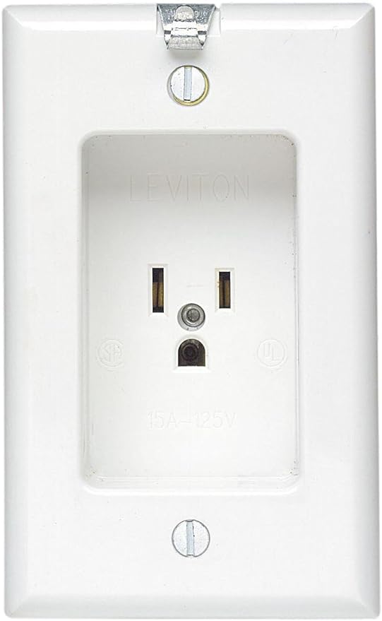 Leviton 15 Amp/125V 1 Gang Recessed Single Receptacle, Residential ...