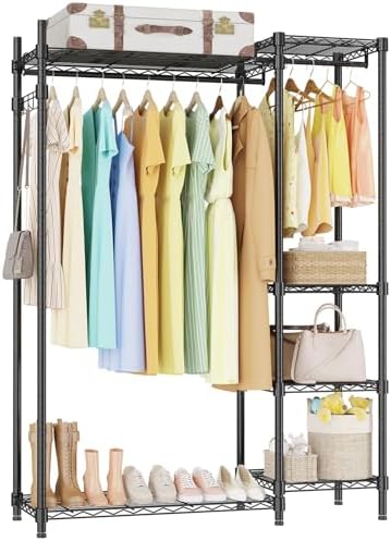 Innotic Heavy Duty Clothes Rail, Adjustable Clothing Rail with 6 Tiers ...