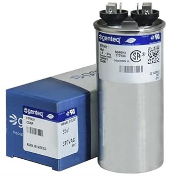 Genteq 97F9613-35 uf MFD 370 Volt VAC Genteq Replacement Round Run Capacitor: Amazon.com ...