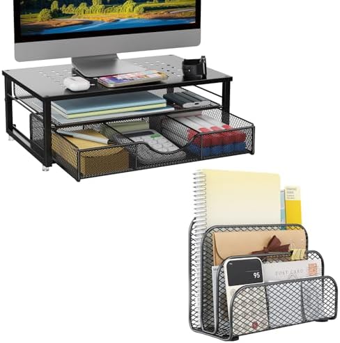 Amazon.com: gianotter Computer Monitor Stand Riser + Mail Organizer ...