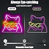 Amazon.com: Cool Cat Neon Sign for Wall Decor, Smiling Cat with Glasses ...