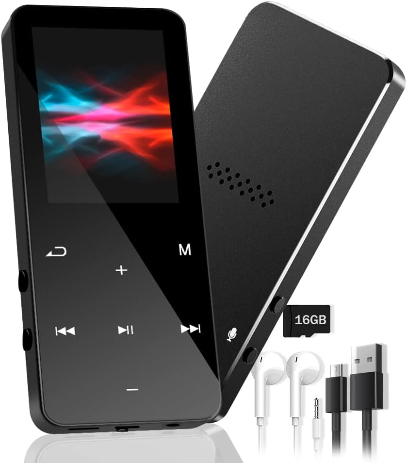 MP3 Player Bluetooth 16GB Verlustfreier Sound 1,8 Zoll TFT ...