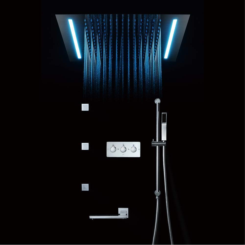Buy دش LED Shower System, 4 Function Rainfall Side Spa Spray Shower Set ...