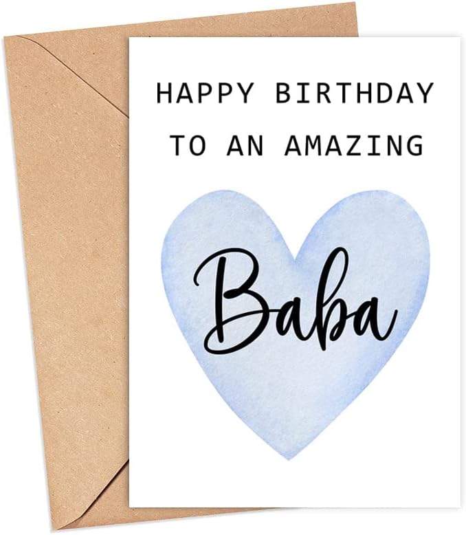 Amazon.com : TunlaStore Happy Birthday To An Amazing Baba Card - Cute ...