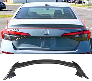 Amazon.com: CHIESMA Rear Spoiler for 2022 2023 2024 2025 Honda Civic 11th 4dr Sedan ABS Matte ...