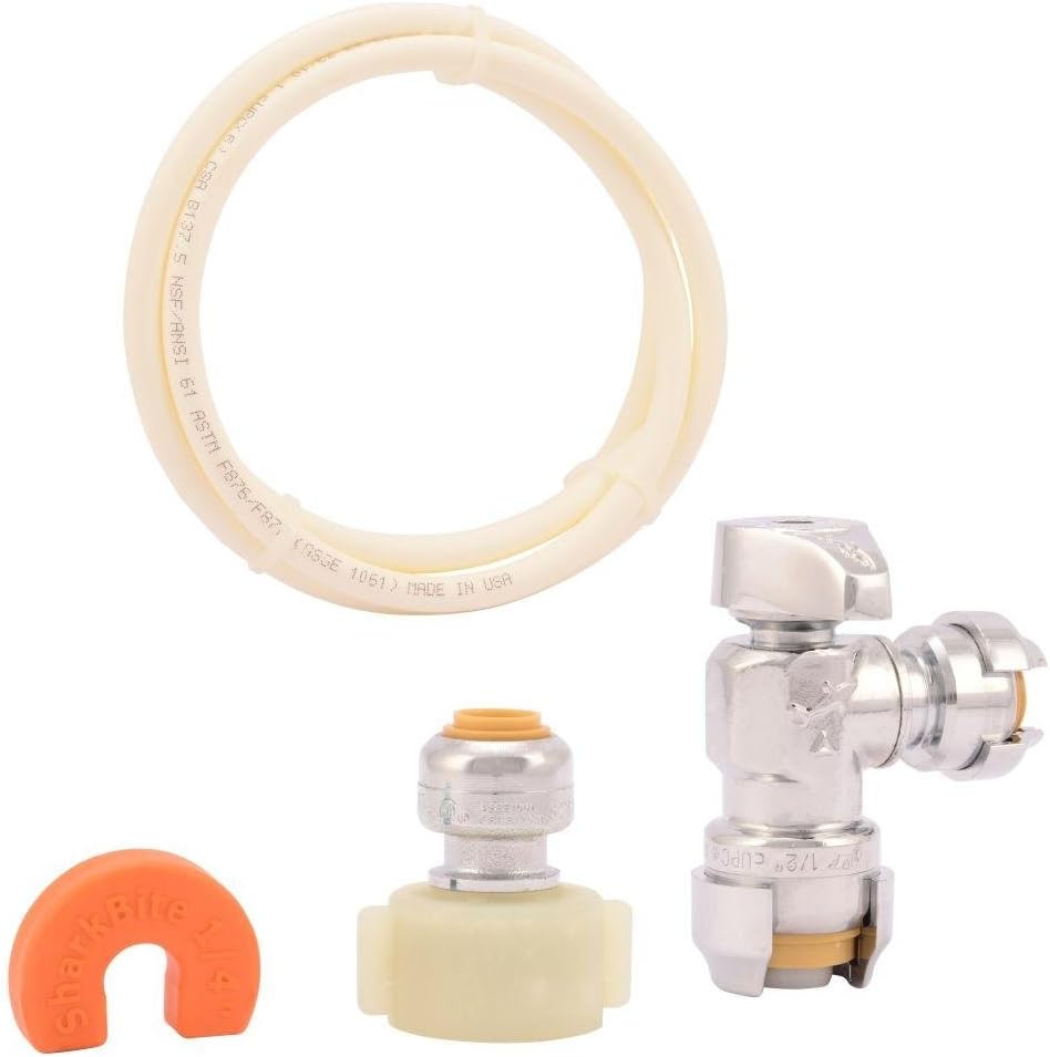 SharkBite Toilet Connection Kit with Angle Stop, Push to Connect Brass ...