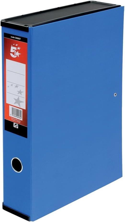 5 Star Office Box File Lock Spring with Ring Pull and Catch 75mm Spine ...