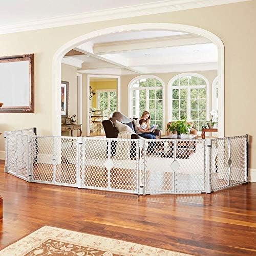 Amazon.com : Skip Hop Expandable Baby Gate, Playview Enclosure, Silver ...