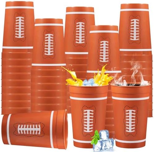 Amazon.com: Dandat 150 Pcs Football Plastic Cups Reusable Football ...