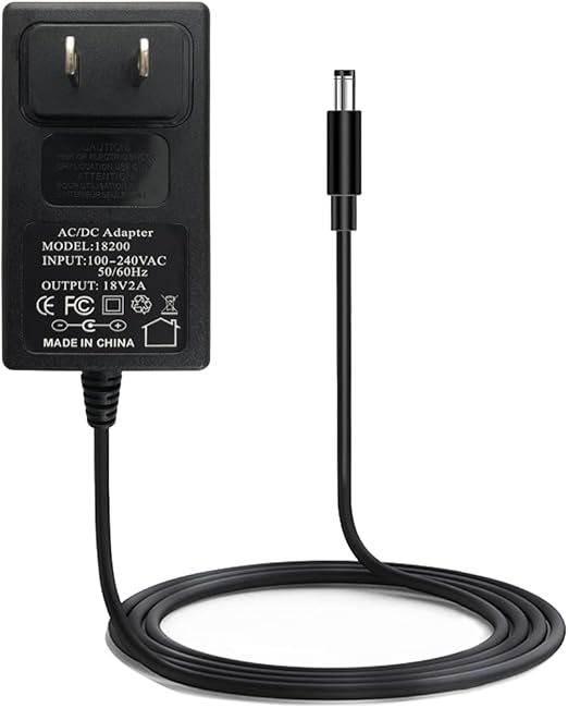 Amazon.com : 18V 2A 36W AC/DC Power Supply Adapter, Wall, Center ...