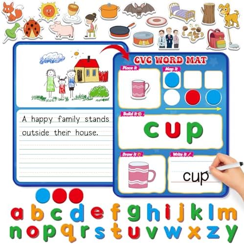 Amazon.com: Kasfalci Magnetic Letters & CVC Word Games, Phonics Games ...