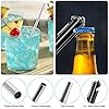 3Packs Stainless Steel Telescopic Straw Reusable Metal Drinking Straw ...