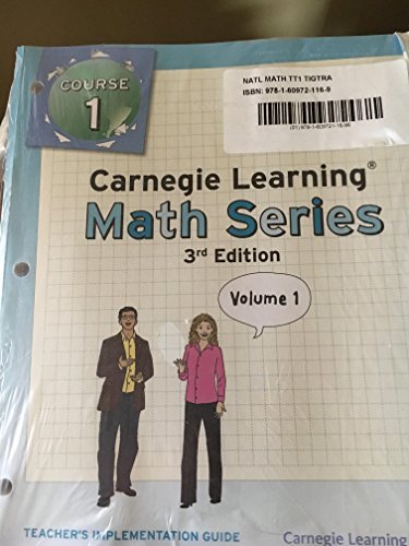 Carnegie Learning Math Series, A Common Core Math Program Volumes 1 & 2 ...