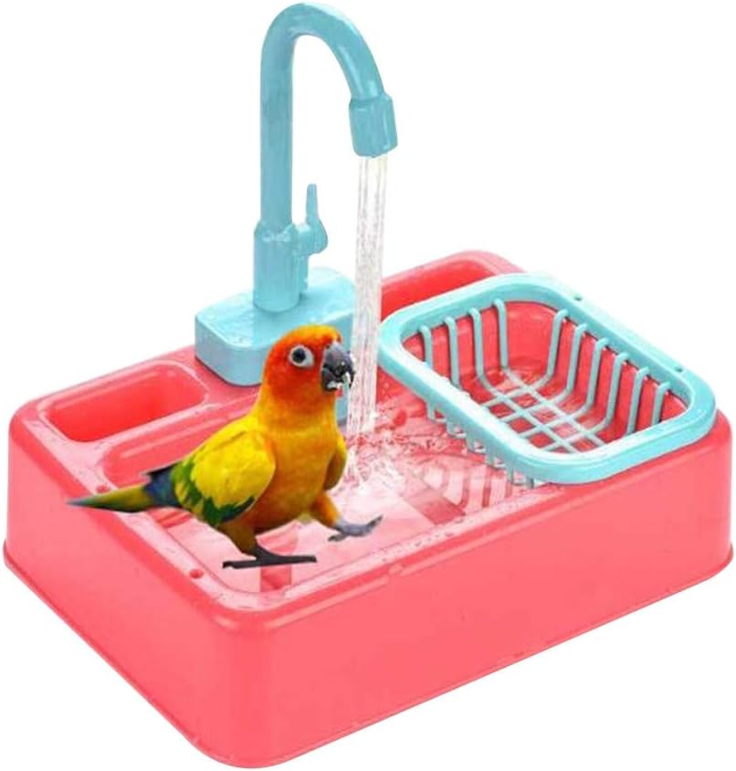Amazon.com : 66toys Bird Baths Tub,Portable Bird Bath Bird Bathroom for ...