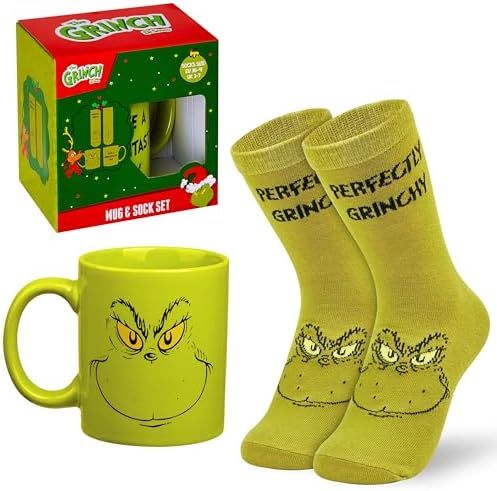 The Grinch Mug and Socks Gift Set for Women Men Teenagers Ceramic Cup ...