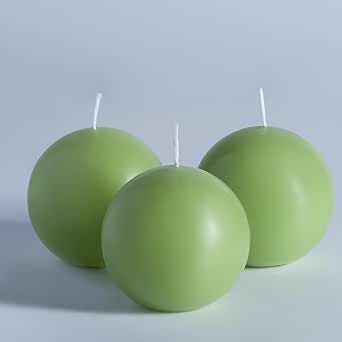 Amazon.com: MOZEAL Hand-Poured, 3 Inch Green Round Ball Candles ...