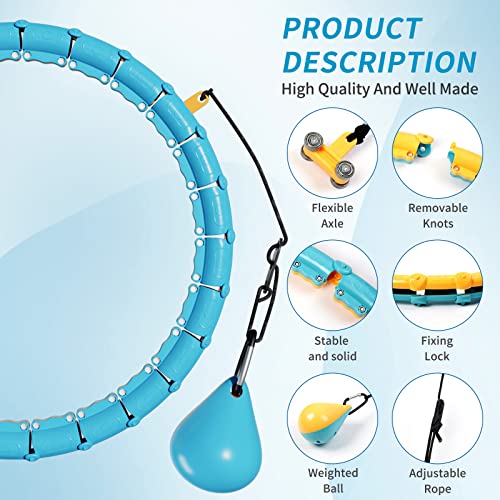Tigayhc Smart Hula Ring Hoops, Weighted Hula Hoop for Adults,24 ...