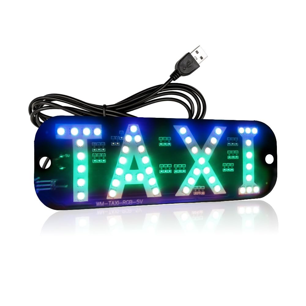 NSKANQI 1set RGB LED Sign Decor,colorful Taxi Flashing Hook on Car ...