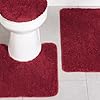 Amazon.com: Stoneberry Home Plush 5-Piece Bath Rug Set, Burgundy : Home ...