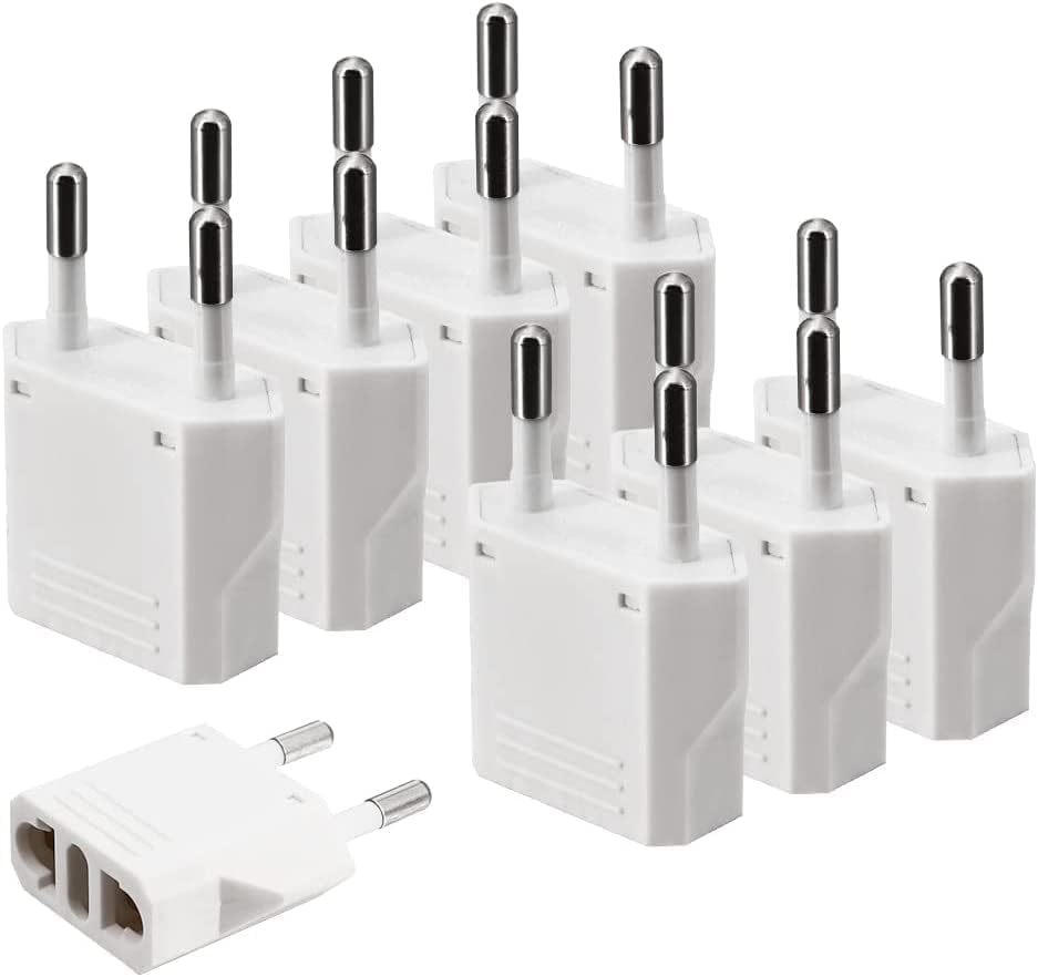 Amazon.com: 6 Pack US to Europe Plug Adapter - Type C European Travel Adapter, Wall Plug Power ...