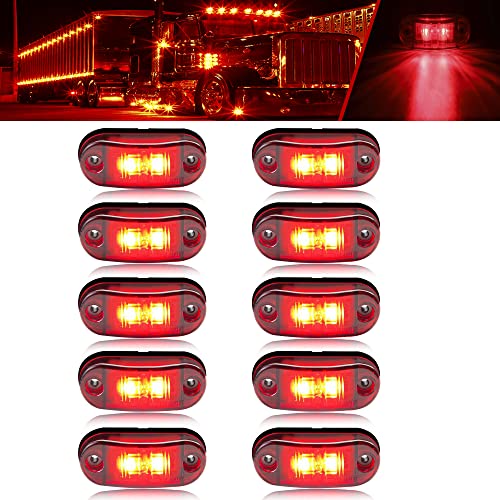 Snapklik.com : 10 Pack Red DC12-24V IP68 Waterproof LED Trailer Lights ...