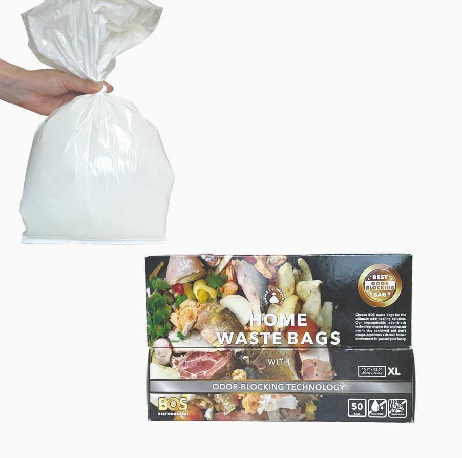 Amazon.com: BOS Odor-Sealing Kitchen, Home & Food Small Trash Bags for ...