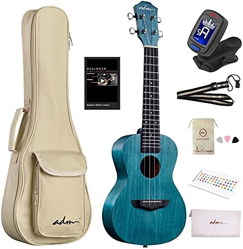 Amazon.com: ADM Concert Ukulele Beginner Kit 23 Inch Mahogany Hawaiian ...