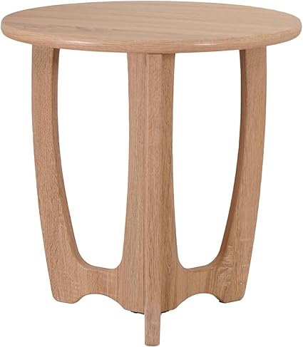Amazon.com: FINECASA Round End Table Small Rustic Side Table with ...
