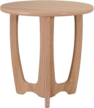 Amazon.com: FINECASA Round End Table Small Rustic Side Table with ...