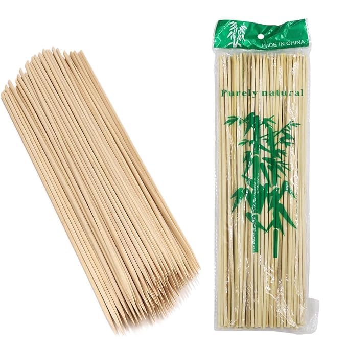 Levin 90pc Bamboo Sticks Wooden Skewers Sticks Extra Long Strong for ...