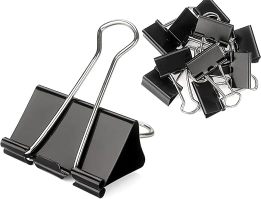 Metal Binder Clips Black Paper Clip 32 MM Paper Holding Capacity Files ...
