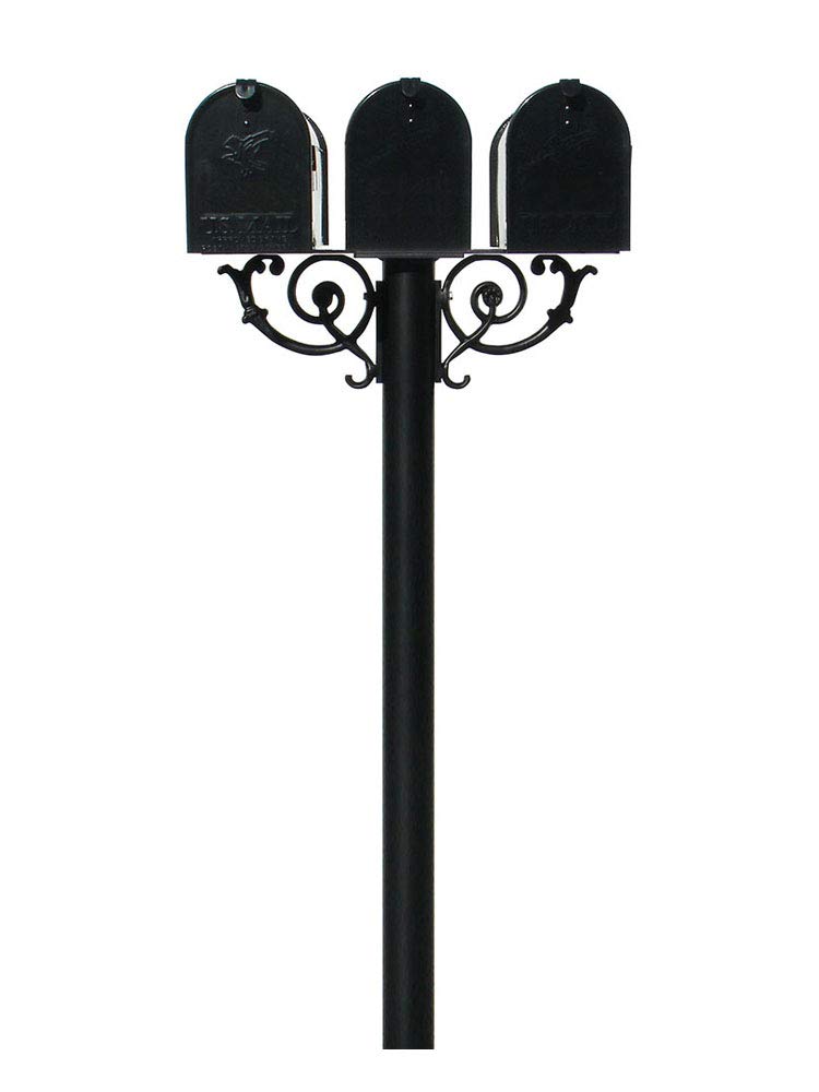 Amazon.com: Hanford Triple Mailbox Post System w/Scroll Supports ...