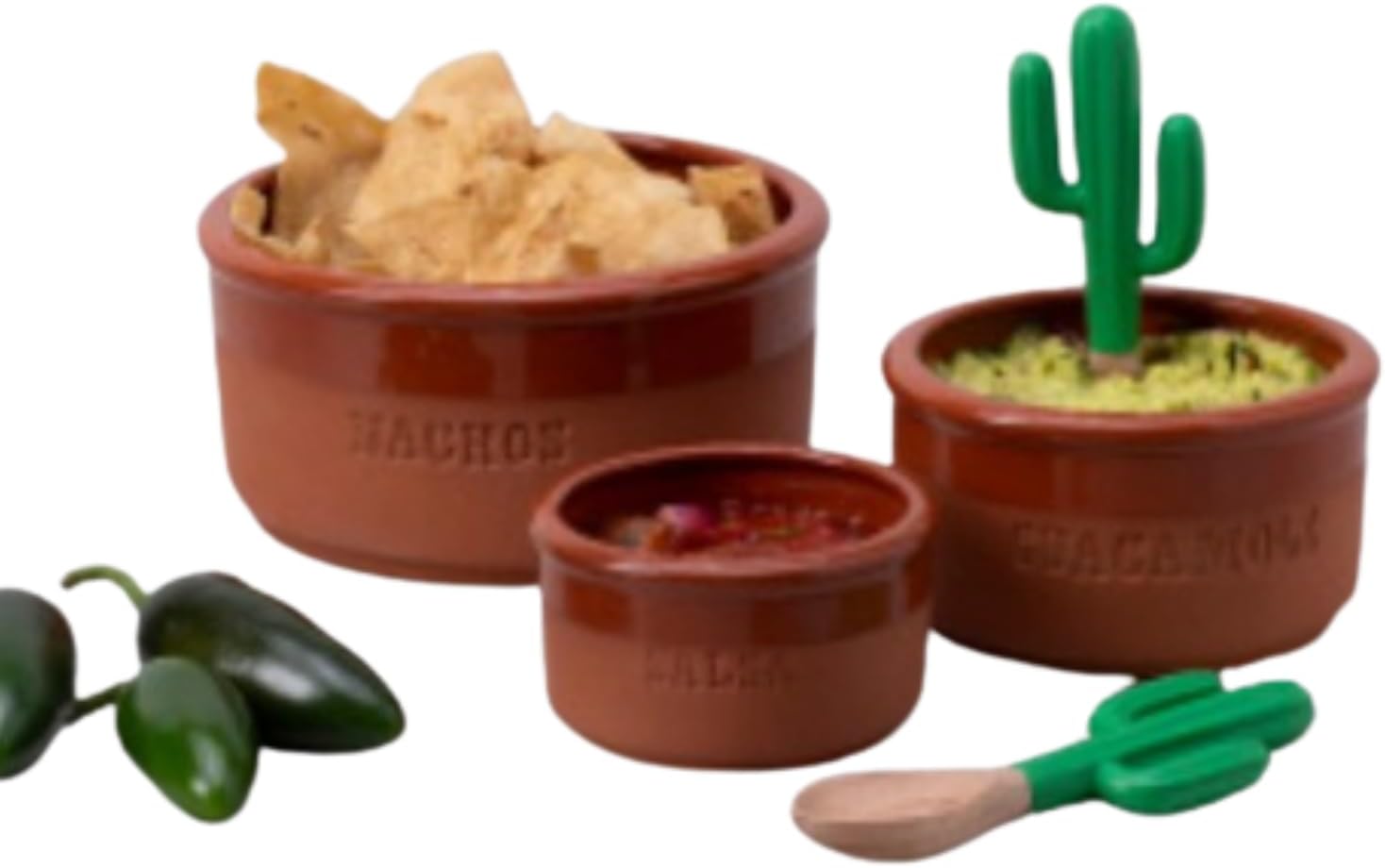 Amazon.com | Monkey Business Bowlero Dipping Bowls Set, Terracotta ...