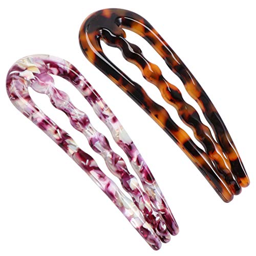 Buying Guide | Beaupretty 2pcs U Shaped Hair Pin Fork Cellulose Acetate ...