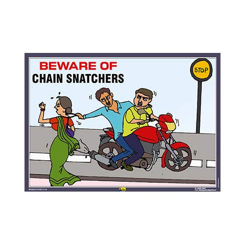 Mr. Safe - Beware of Chain Snatchers Poster for Safety Awareness Eco ...