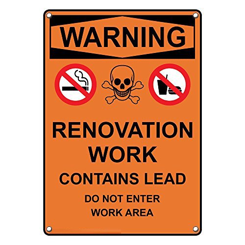 Weatherproof Plastic Vertical OSHA Warning Renovation Work Contains ...