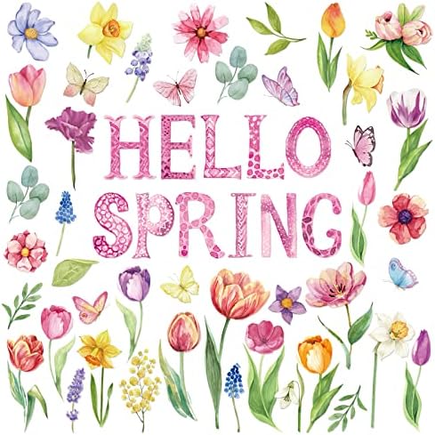 Amazon.com: Whaline Spring Tulip Cutouts 55Pcs Watercolor Tulips ...